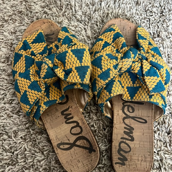 Shoes | Sam Edelman Henna Bow Tie Slide Sandal Turquoise Triangle ...